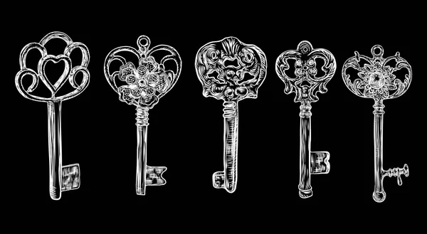 Big set of retro keys, vintage style. Stock Vector by ©goldenshrimp ...