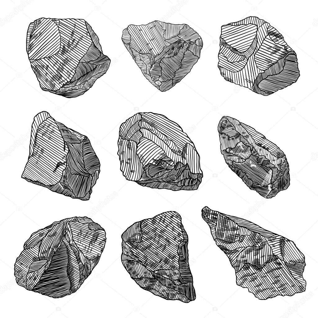 Piedra piedra estilo dibujado a mano . Vector de Stock de ©goldenshrimp ...