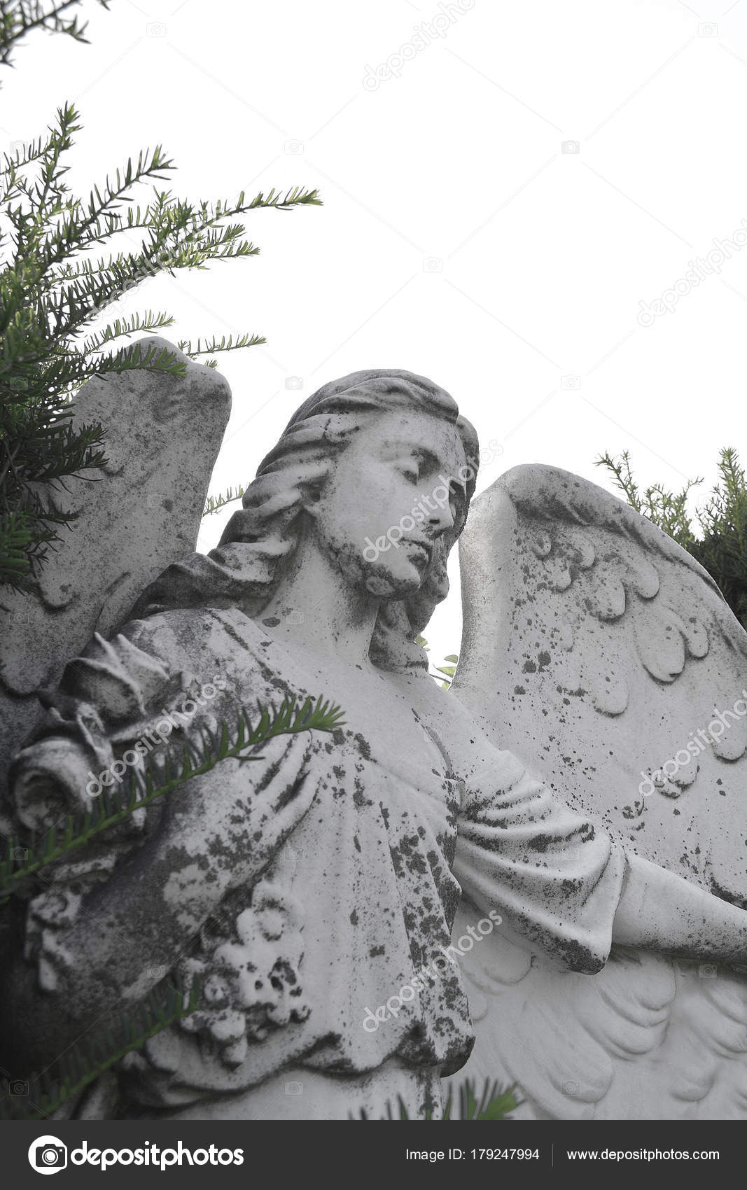 Sad angel as a symbol of eternity, life, death and afterlife. Stock ...