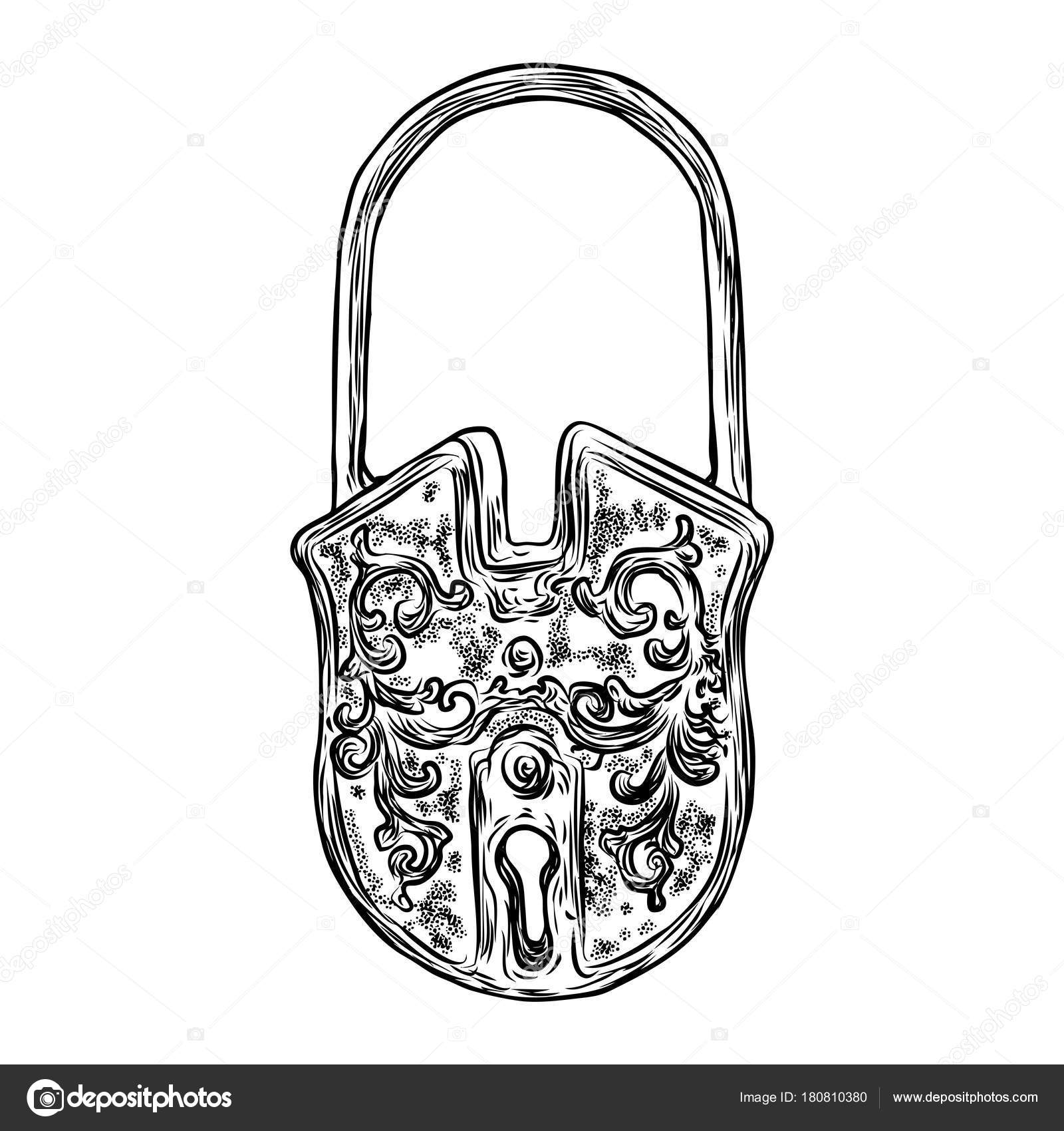 Vintage Lock Drawing