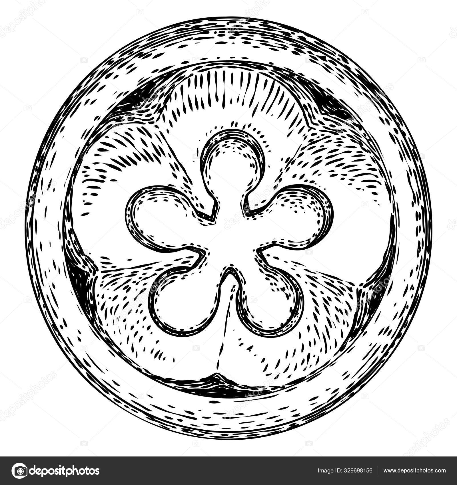 Baroque ancient vintage style floral circular design element. Ma Stock ...