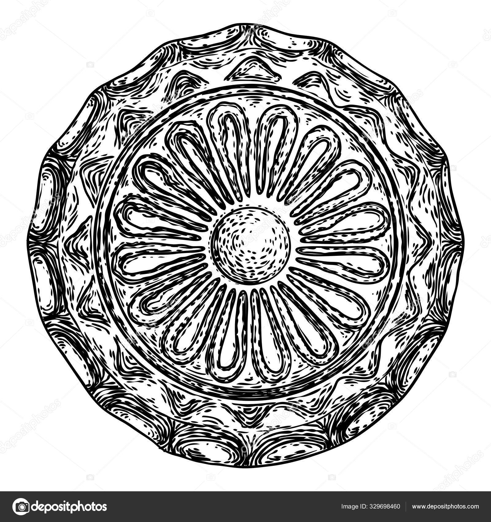Vintage style floral circular design element. Marble flower rose Stock ...