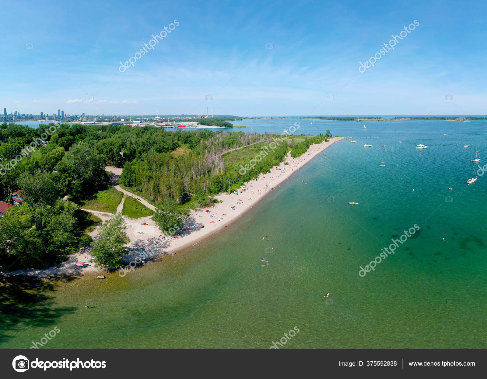 Toronto Central Islands Ward Island Park Beach Ontario Canada Aerial ...