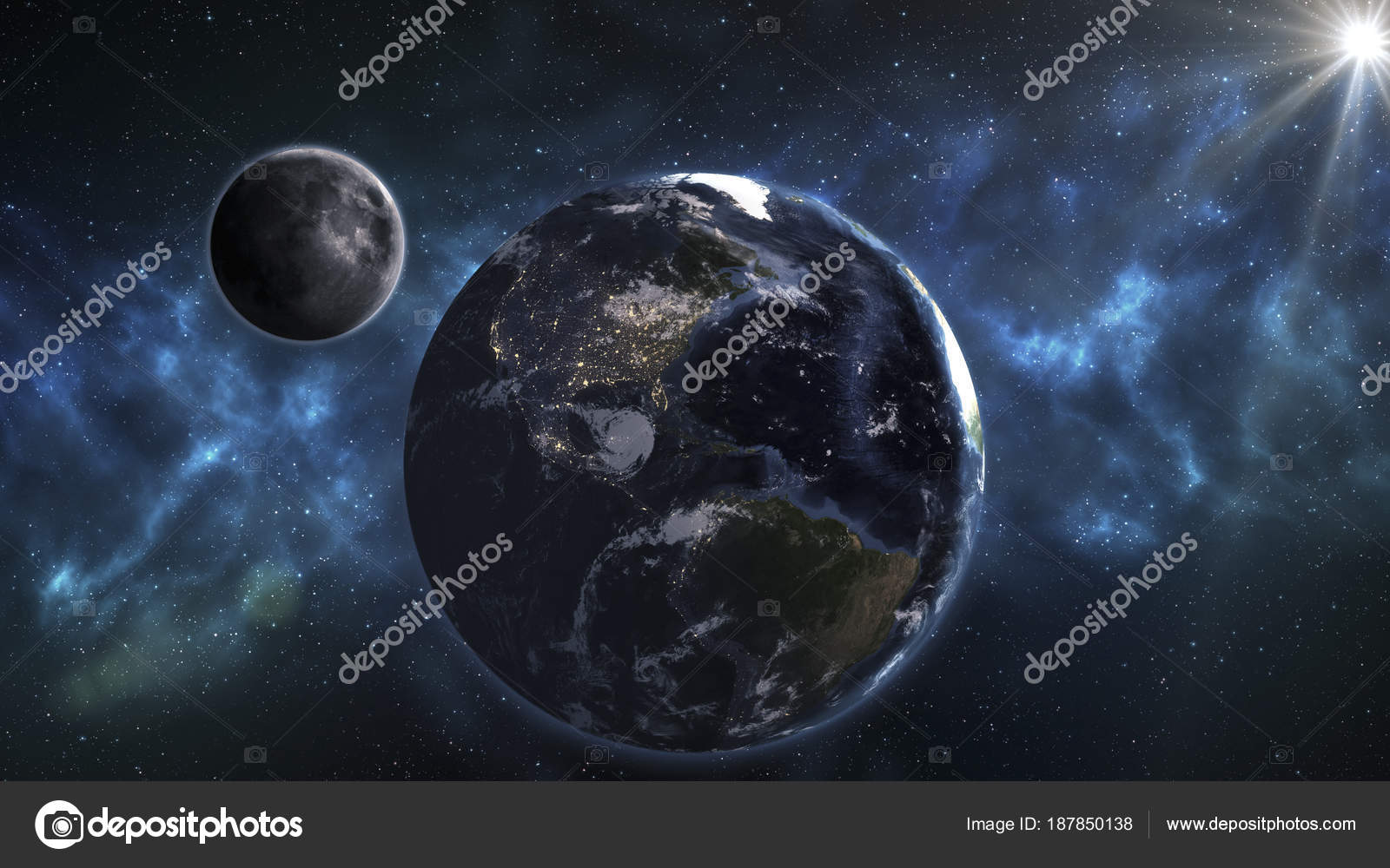 Galaxy Outer Space Moon Wallpaper