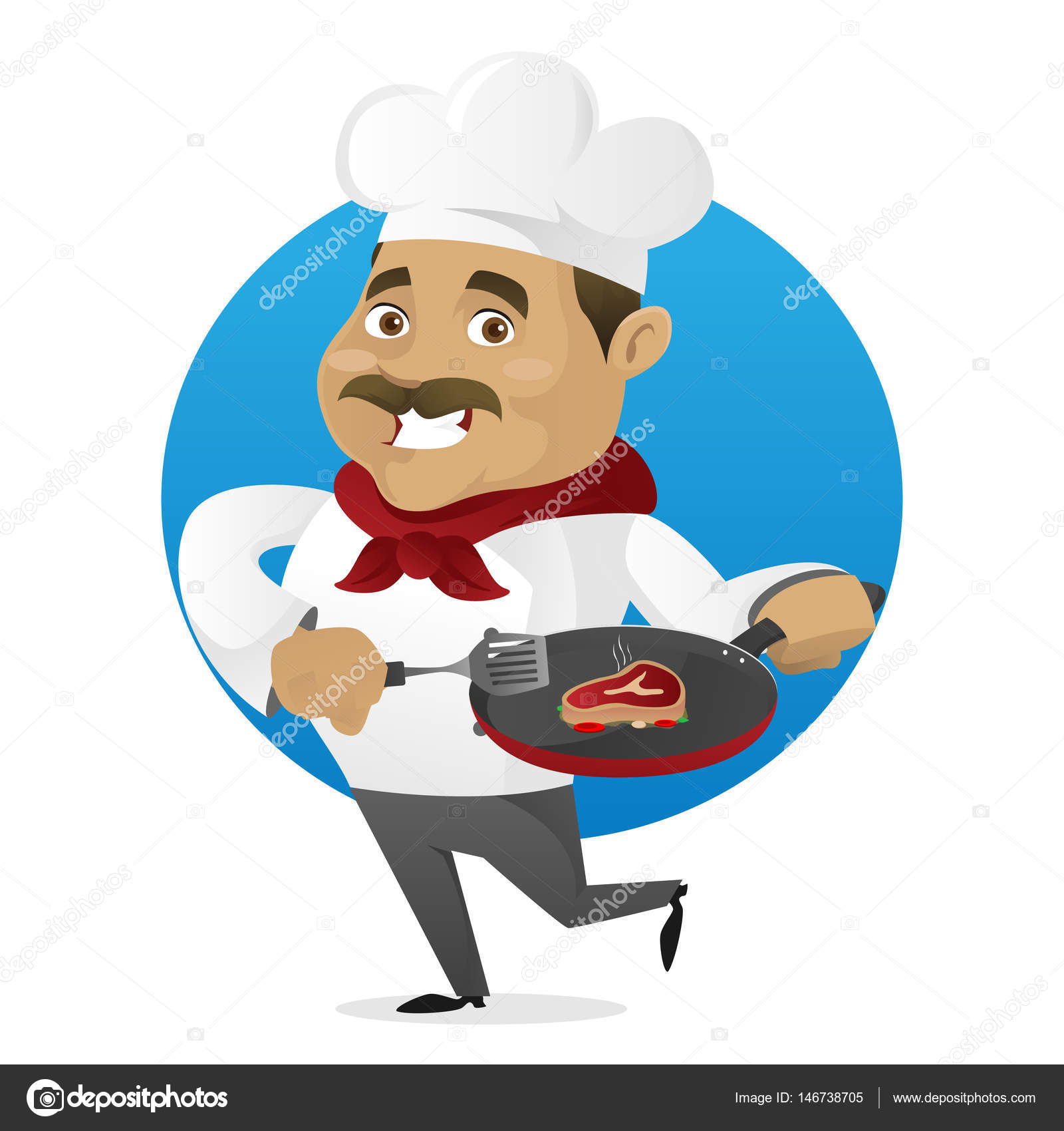 Chef cartoon cooking meat Stock Vector by ©bamztoon 146738705