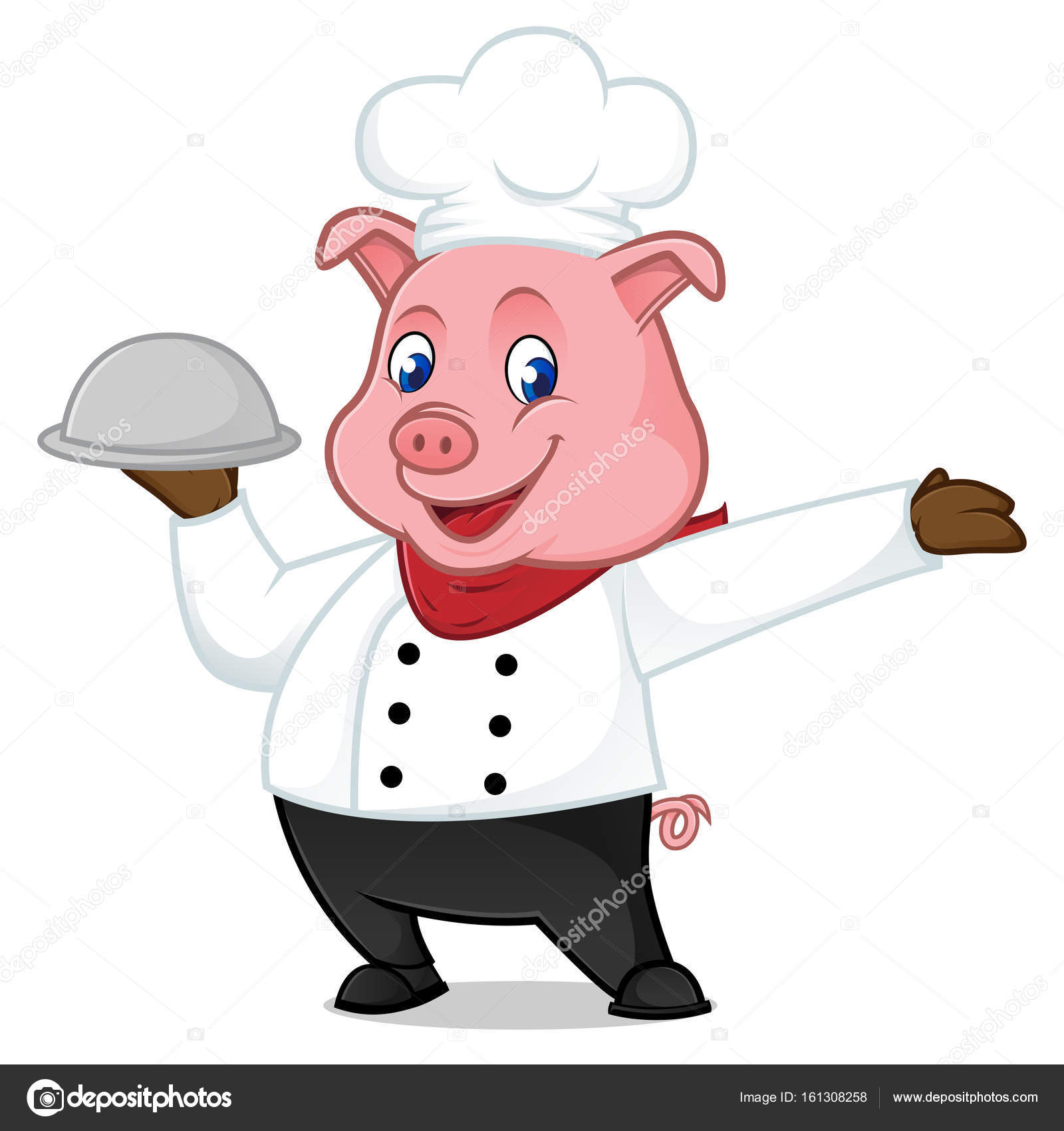 Chef pig cartoon mascot holding food tray Stock Illustration by ... Chef pig cartoon mascot holding food tray Stock Illustration by ...