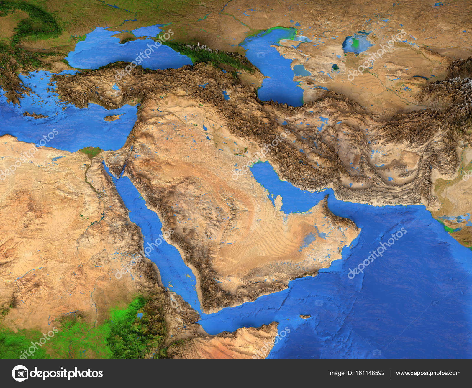Detailed Map Of Middle East