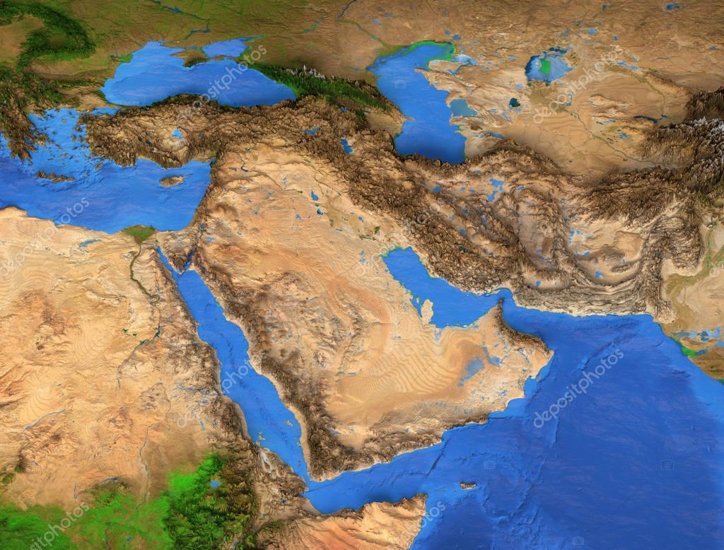 Oriente Medio - Mapa de alta resolución 2022