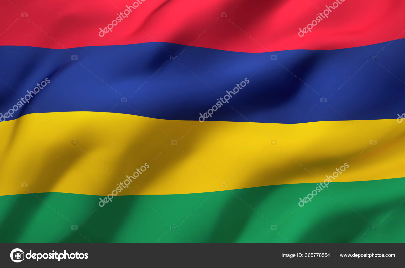 Flag Mauritius Blowing Wind Full Page Mauritian Flying Flag ...