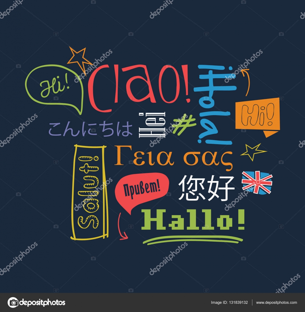Hello in different languages. Vector illustration. Stock Vector Image ...