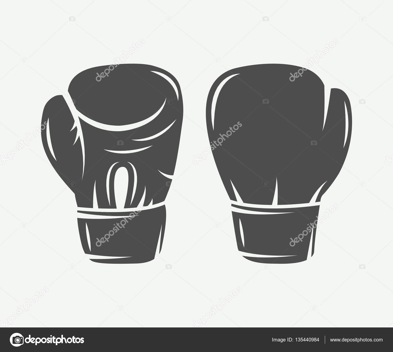 Guantes de boxeo de estilo vintage. Ilustración vectorial Vector de ...