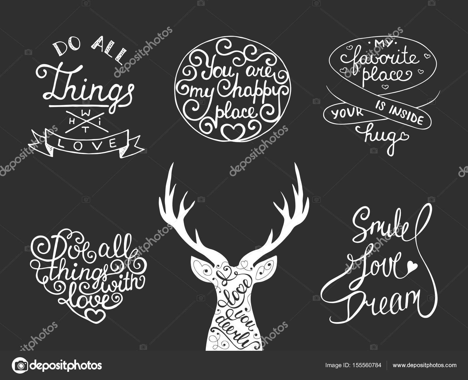 Hand drawn typography design elements. Handwritten lettering. Modern ...