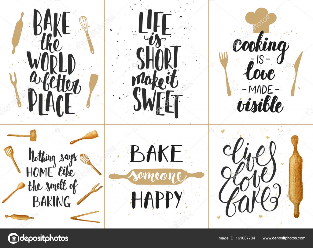 Set of vector bakery lettering posters, greeting cards Stock Vector ...