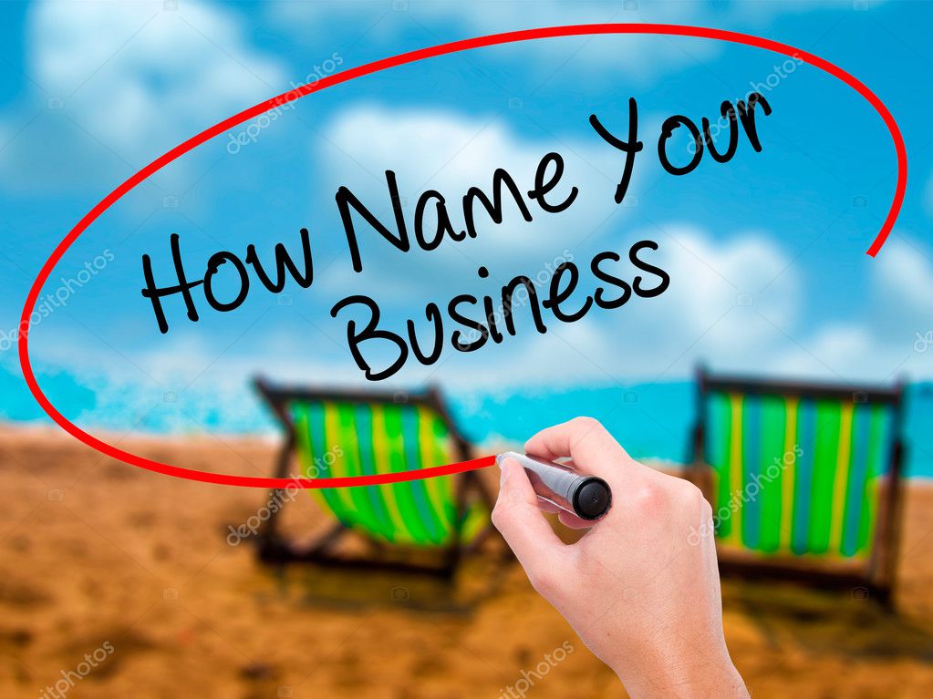 Man Hand writing How Name Your Business with black marker on vis ...