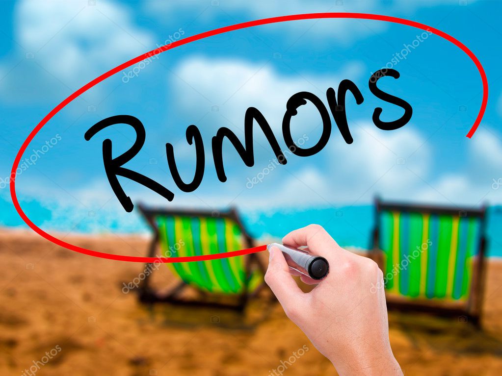 Man Hand writing Rumors with black marker on visual screen. — Stock ...