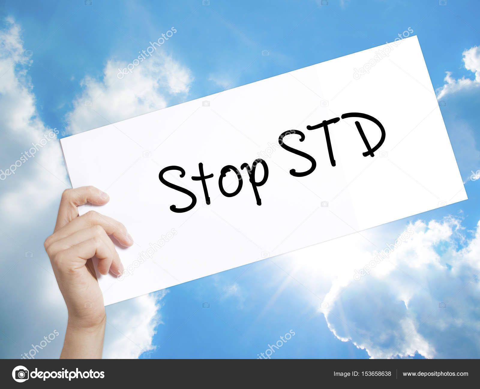 Stop STD (Sexually transmitted diseases) Sign on white paper. Ma ...