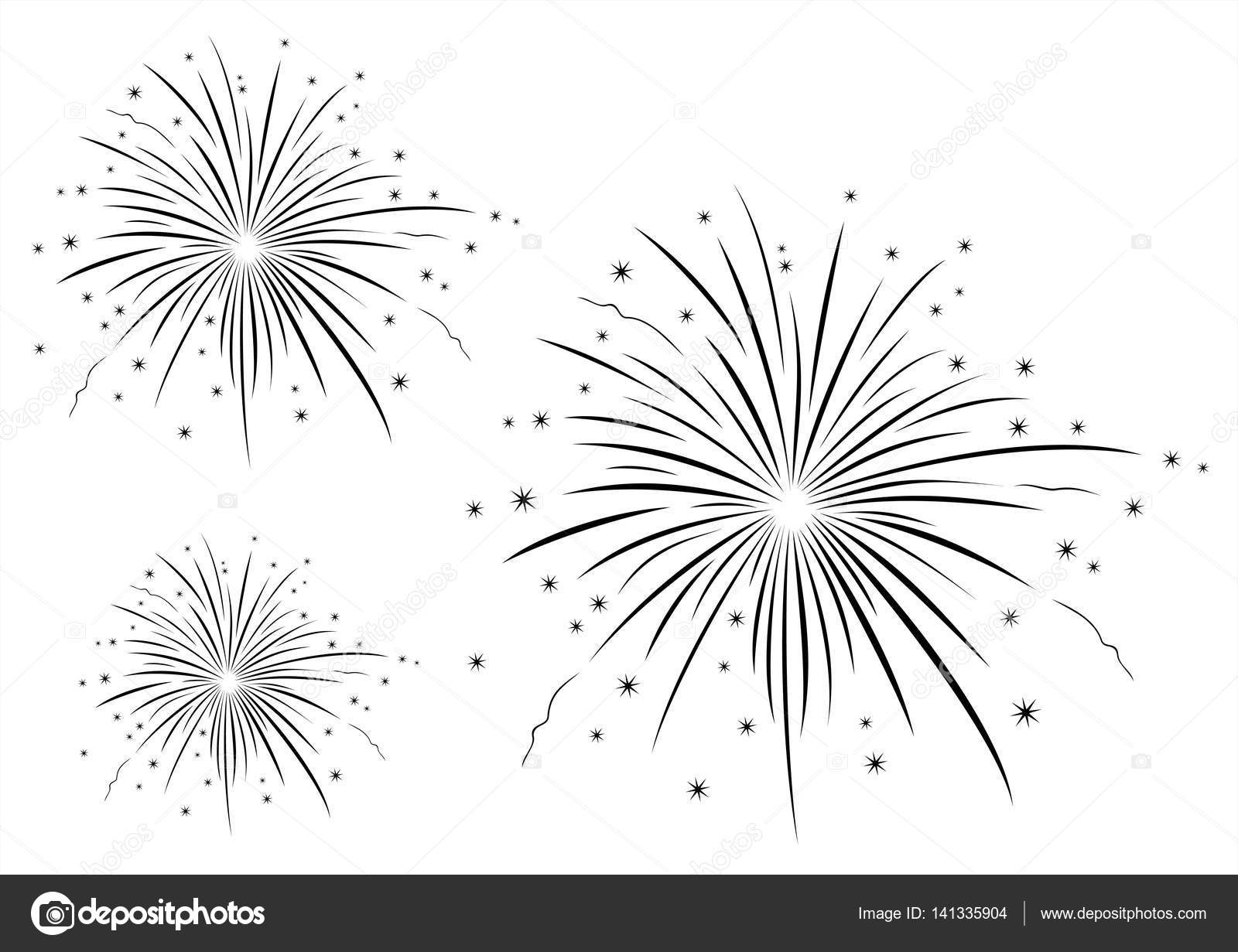 Fireworks Black And White Background