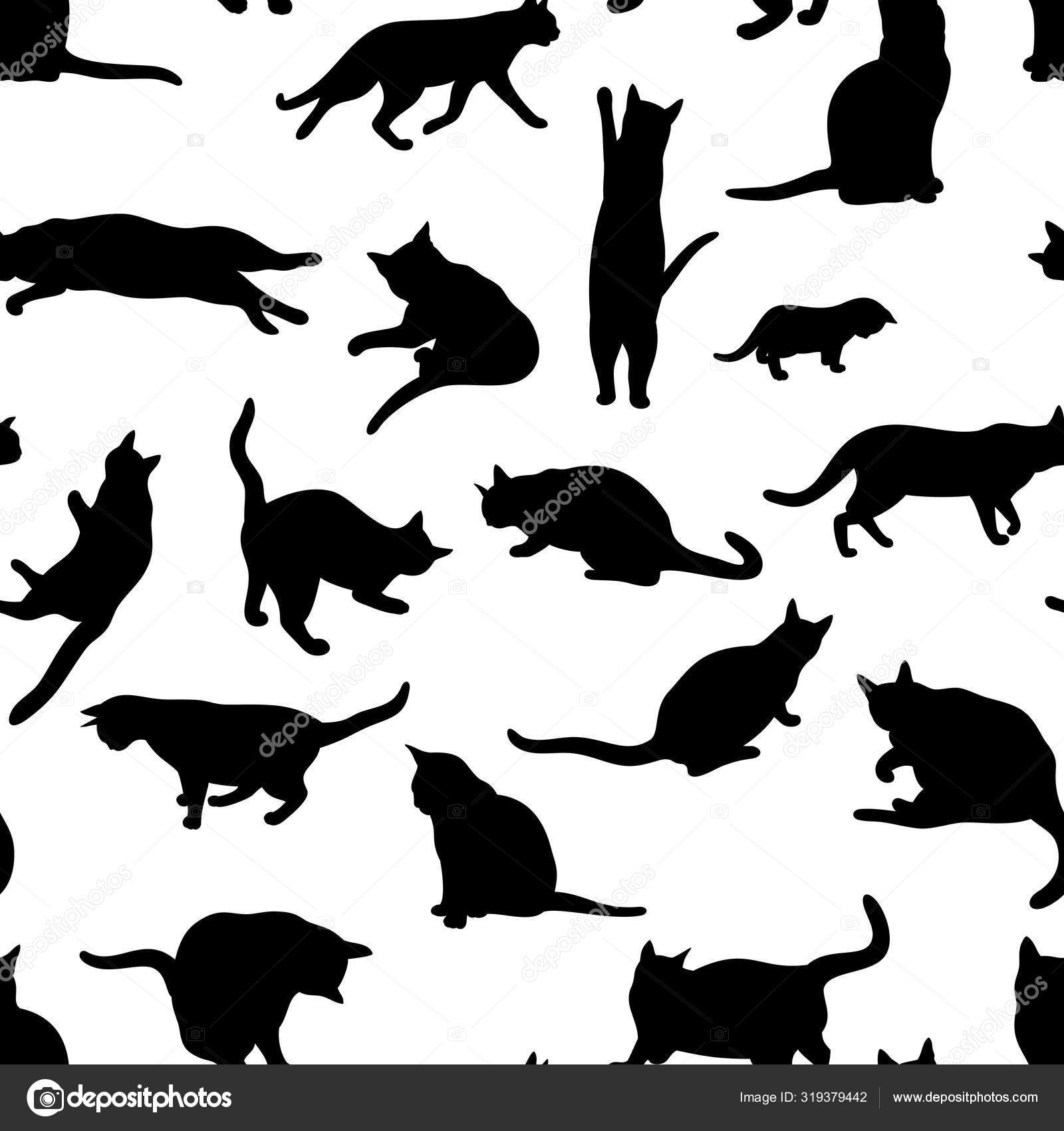 Cats Climbing Silhouette