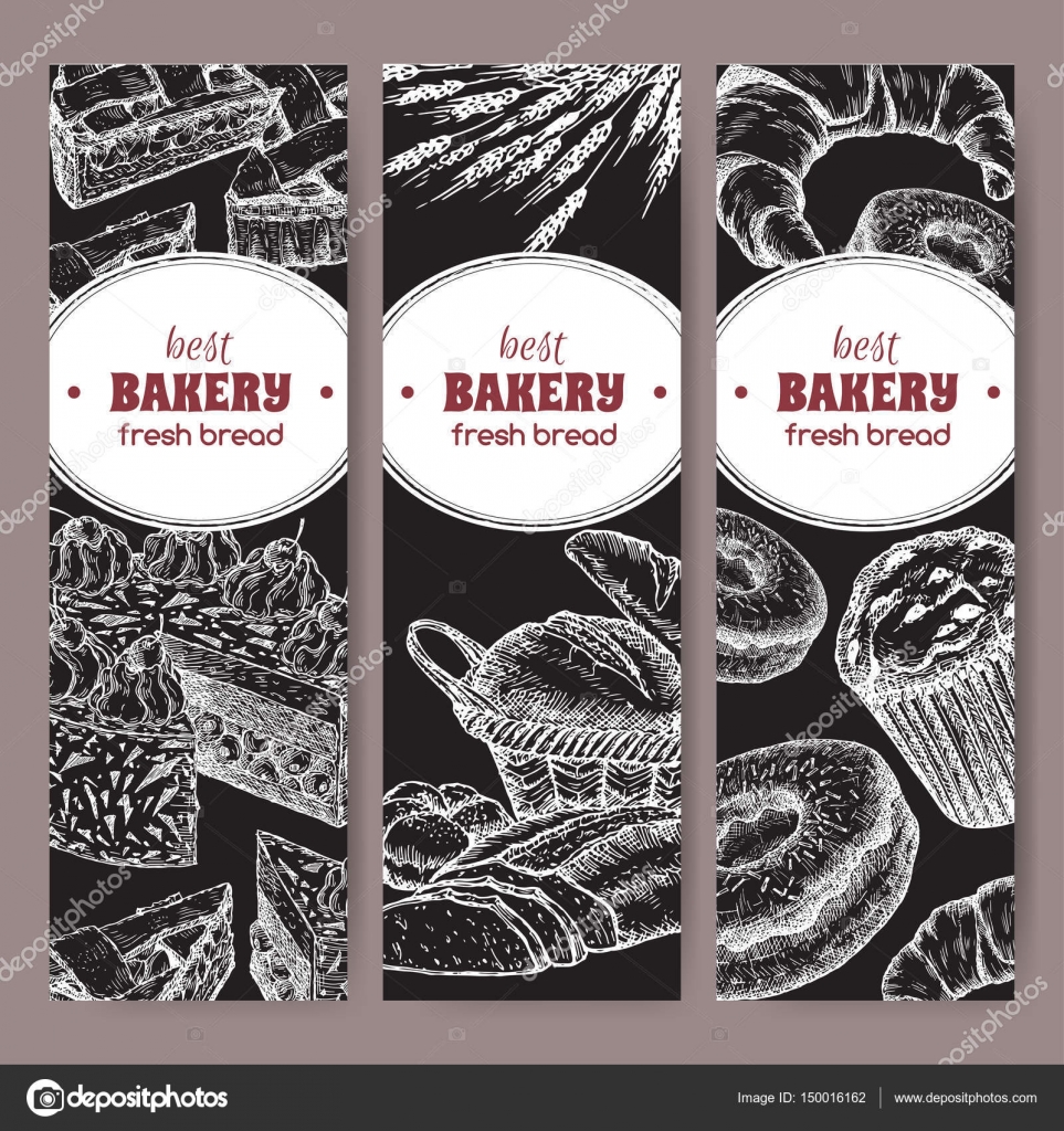 Set of three bakery label templates Stock Vector by ©msokolyan 150016162