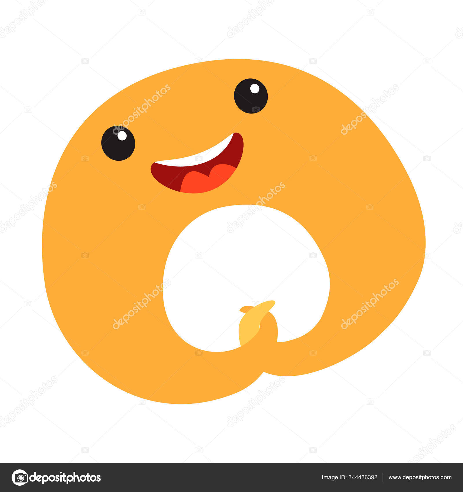 Funny Bagel Vector Illustration Happy Bagel Character Cute Face Sweet ...