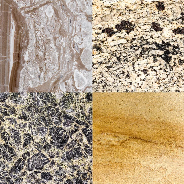 Various of stone color samples for kitchen countertops, granite, marble ...