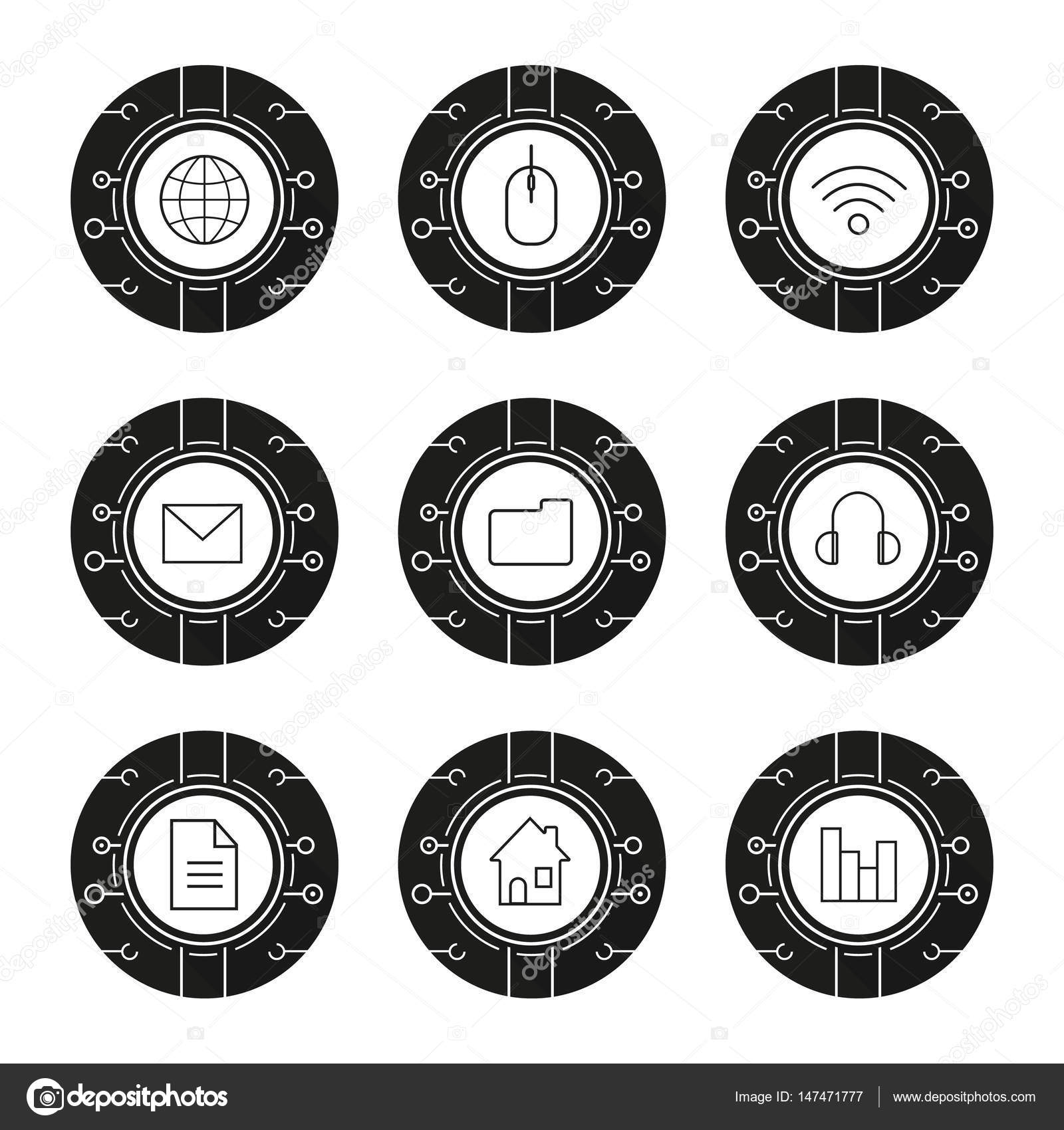 Cyber technology icons set Stock Vector Image by ©bsd #147471777