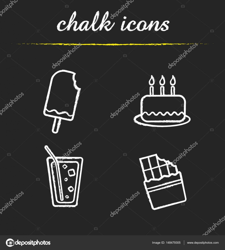 Sweets chalk icons set Stock Vector Image by ©bsd #148479305