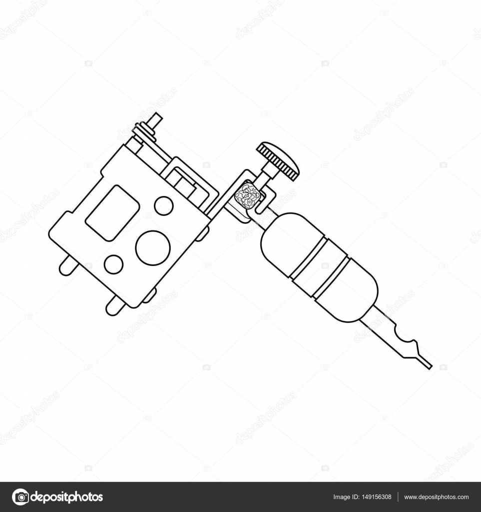 Tattoo Machine Drawing Logo