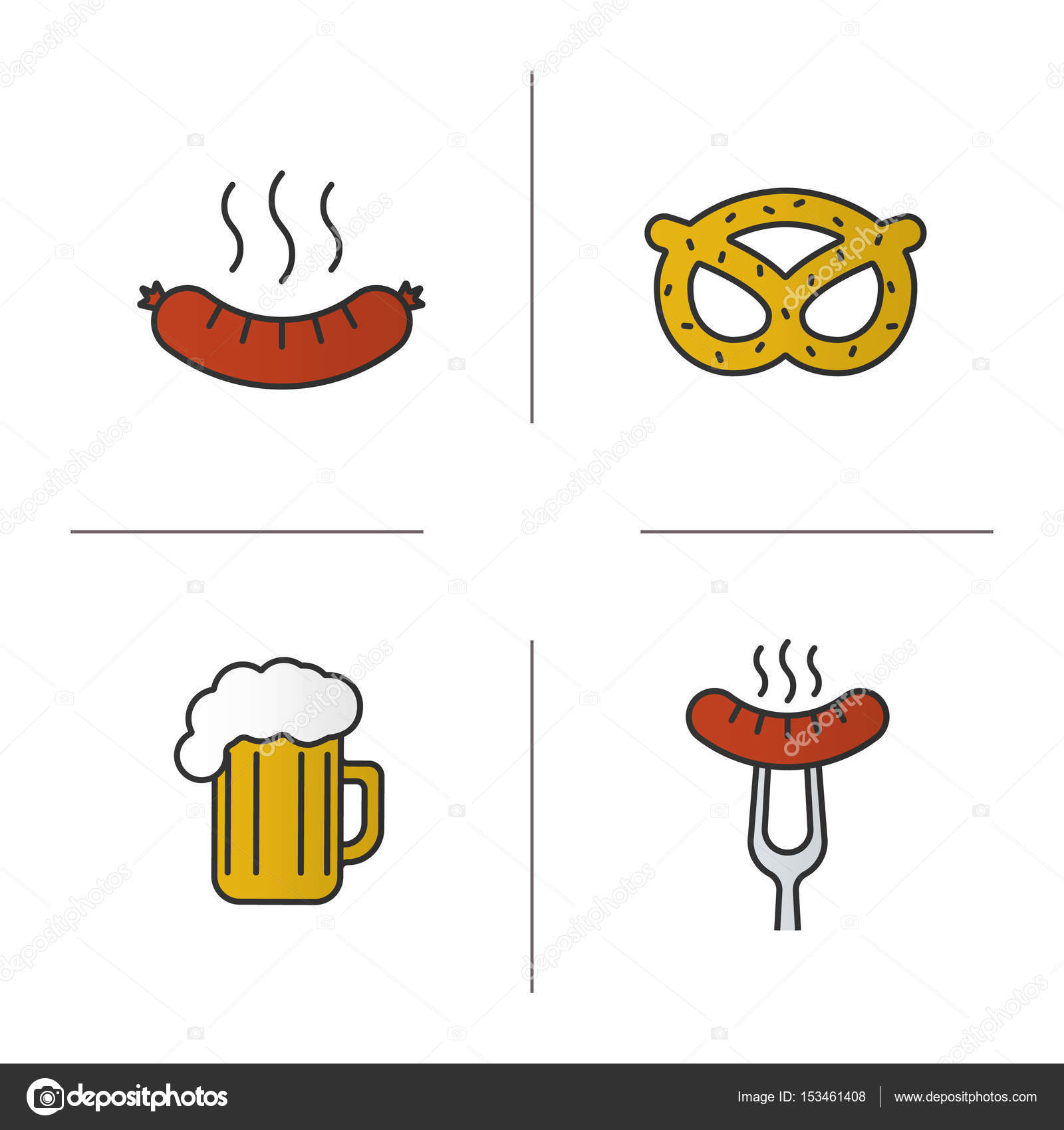 Beer snacks color icons set Stock Vector Image by ©bsd #153461408