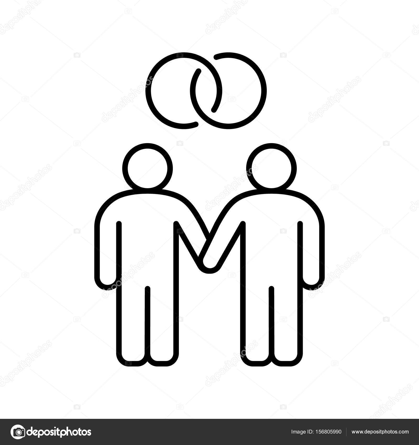 Gay Marriage Linear Icon — Stock Vector © Bsd 156805990