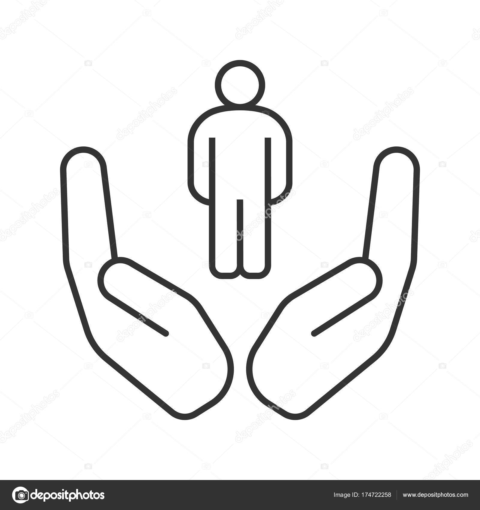 Open palms with human icon Stock Vector Image by ©bsd #174722258