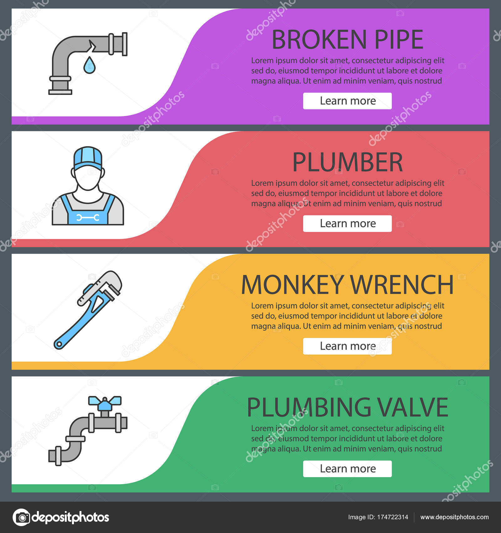 Plumbing banner templates Stock Vector Image by ©bsd #174722314