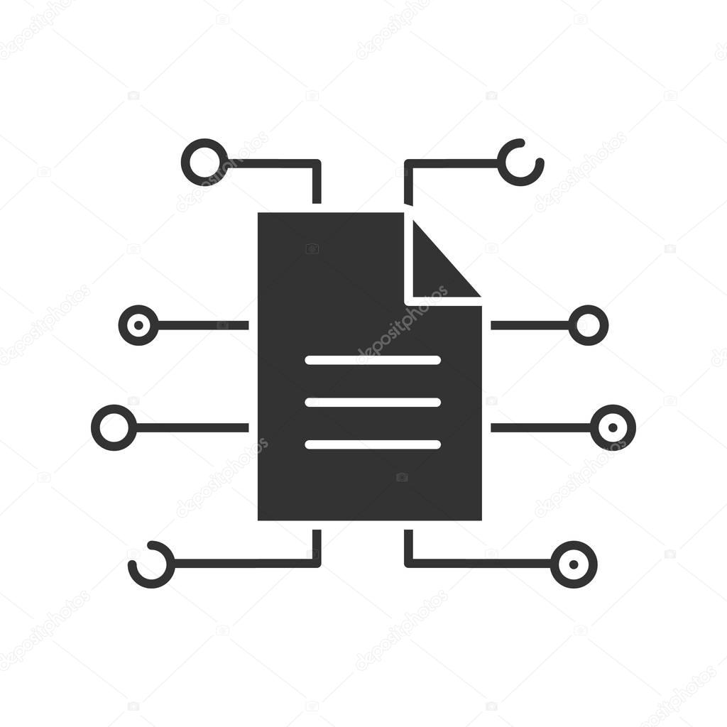 Icône Document Numérique Glyphe Données Informations Informatique ...