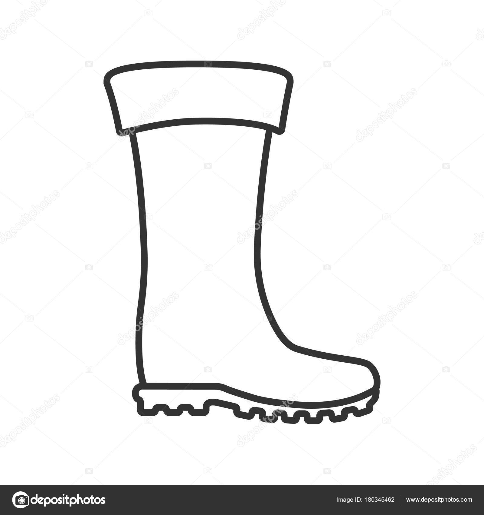 Rubber boot linear icon ⬇ Vector Image by © bsd | Vector Stock 180345462