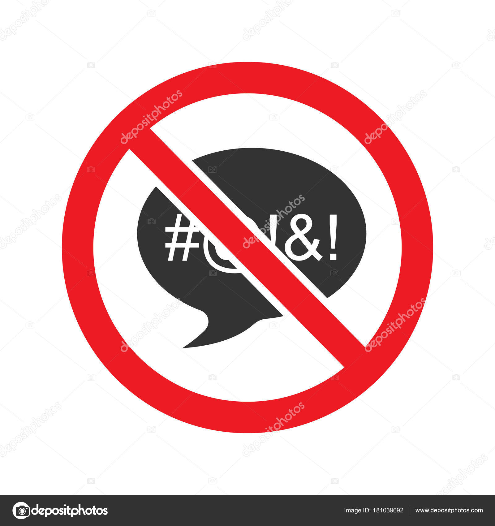 Forbidden sign with speech bubble icon Stock Vector by ©bsd_studio ...