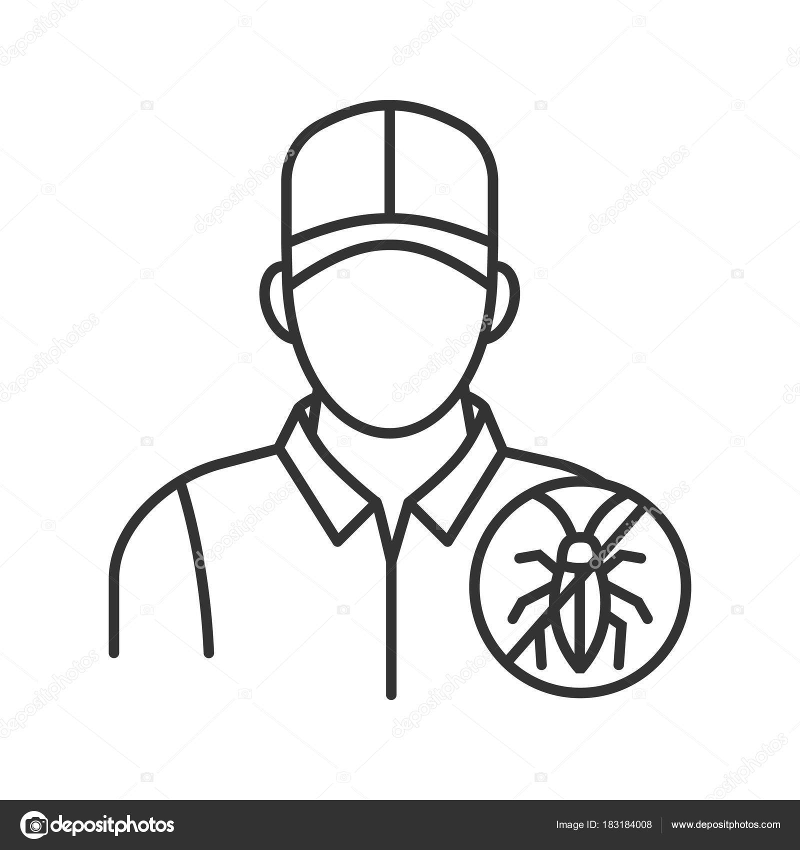 Exterminator Linear Icon Thin Line Illustration Pest Control Service ...