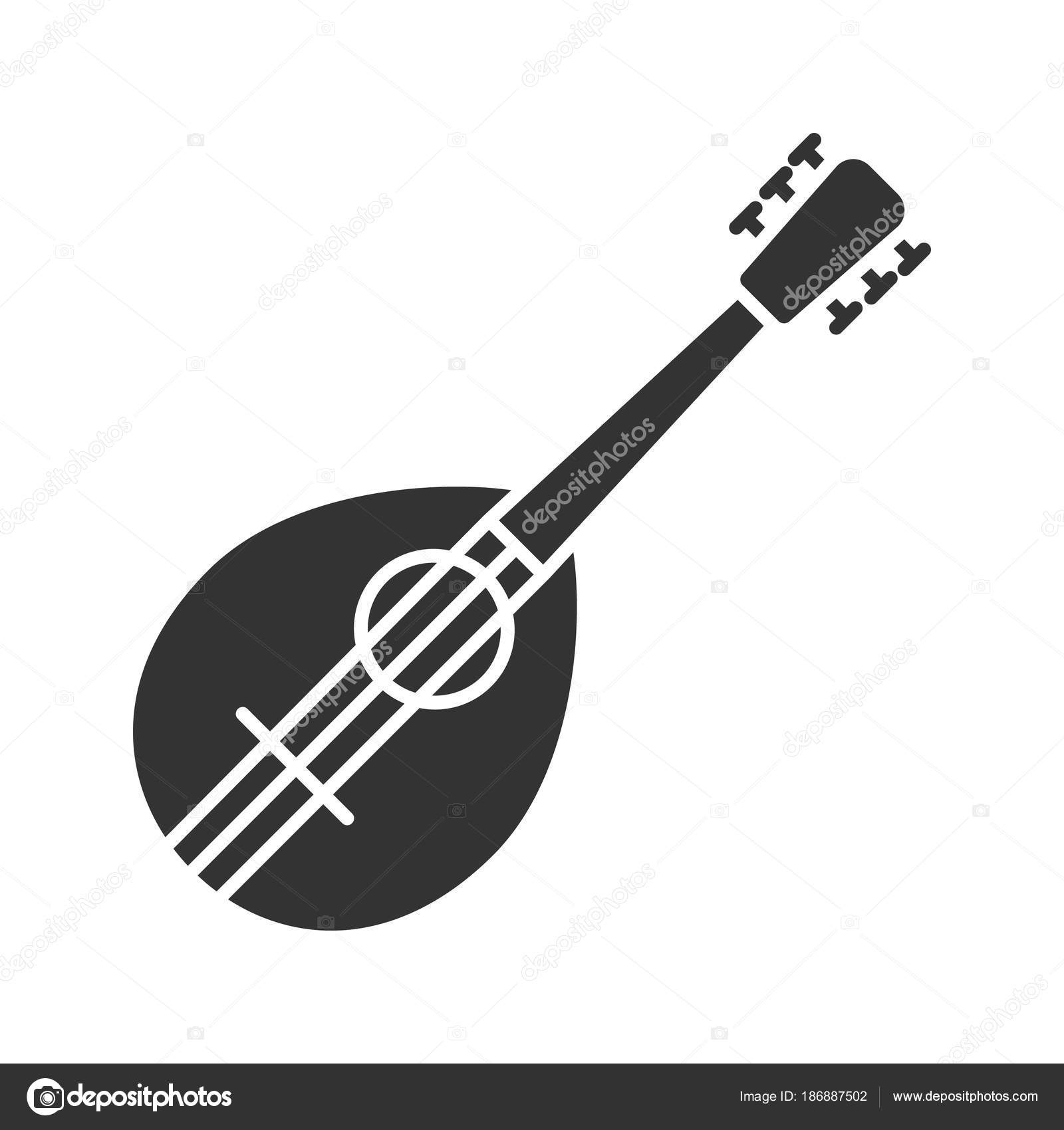 Mandolin Glyph Icon Silhouette Symbol Negative Space Vector Isolated ...