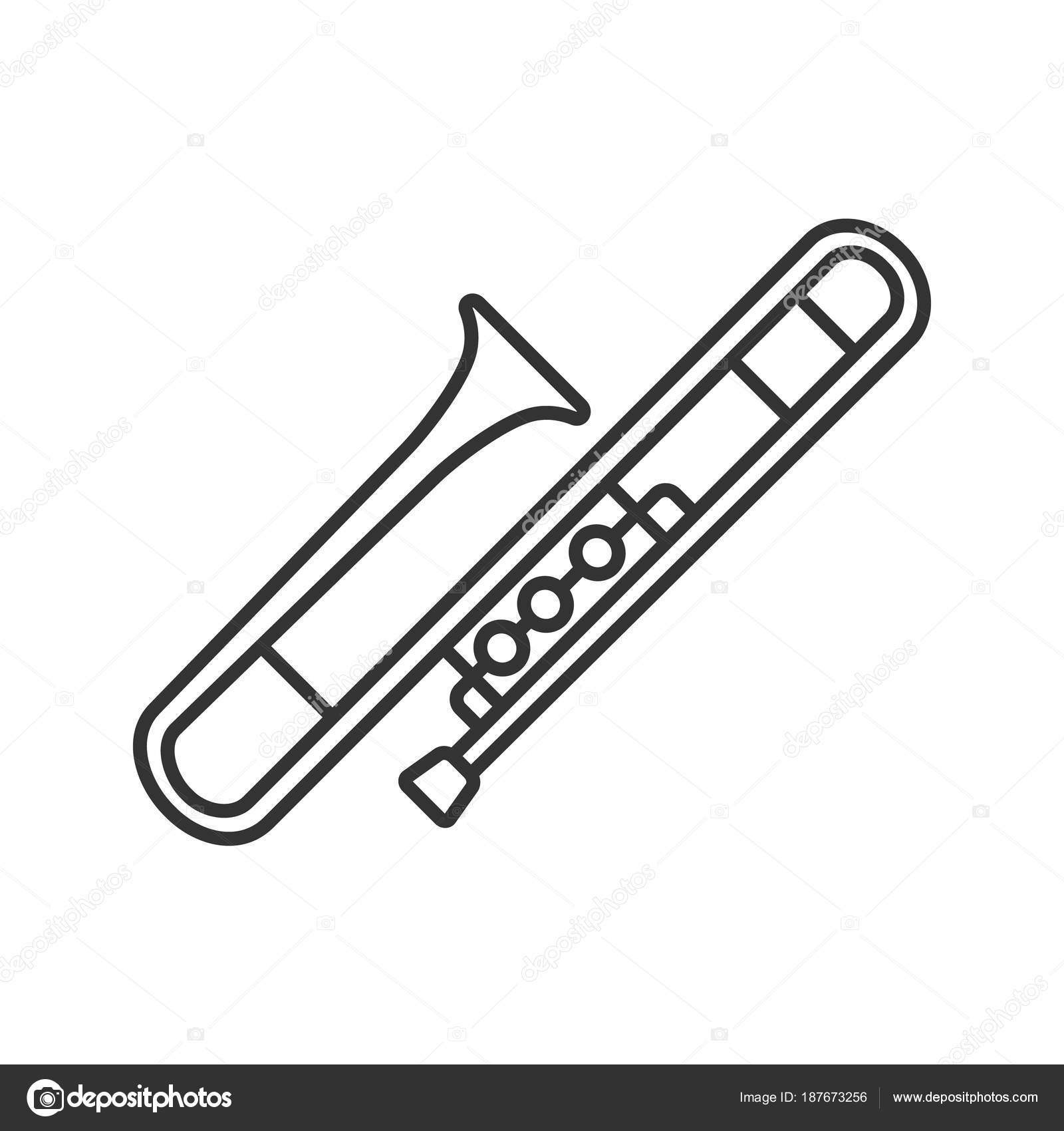 Trombone Linear Icon Thin Line Illustration Trumpet Contour Symbol Vector Stock Vector by ©bsd ...