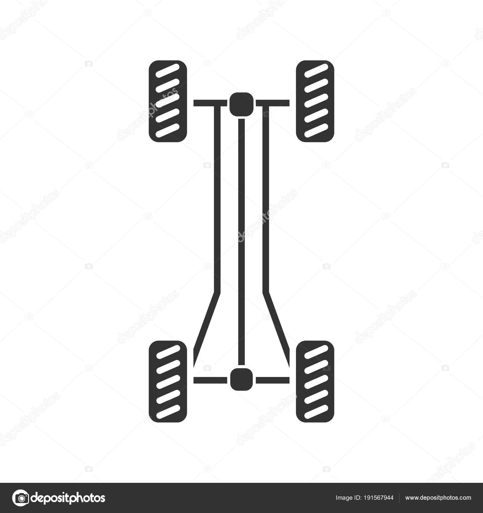 Auto Chassis Rahmen Glyphen Symbol Silhouette Symbol Negativer Raum ...