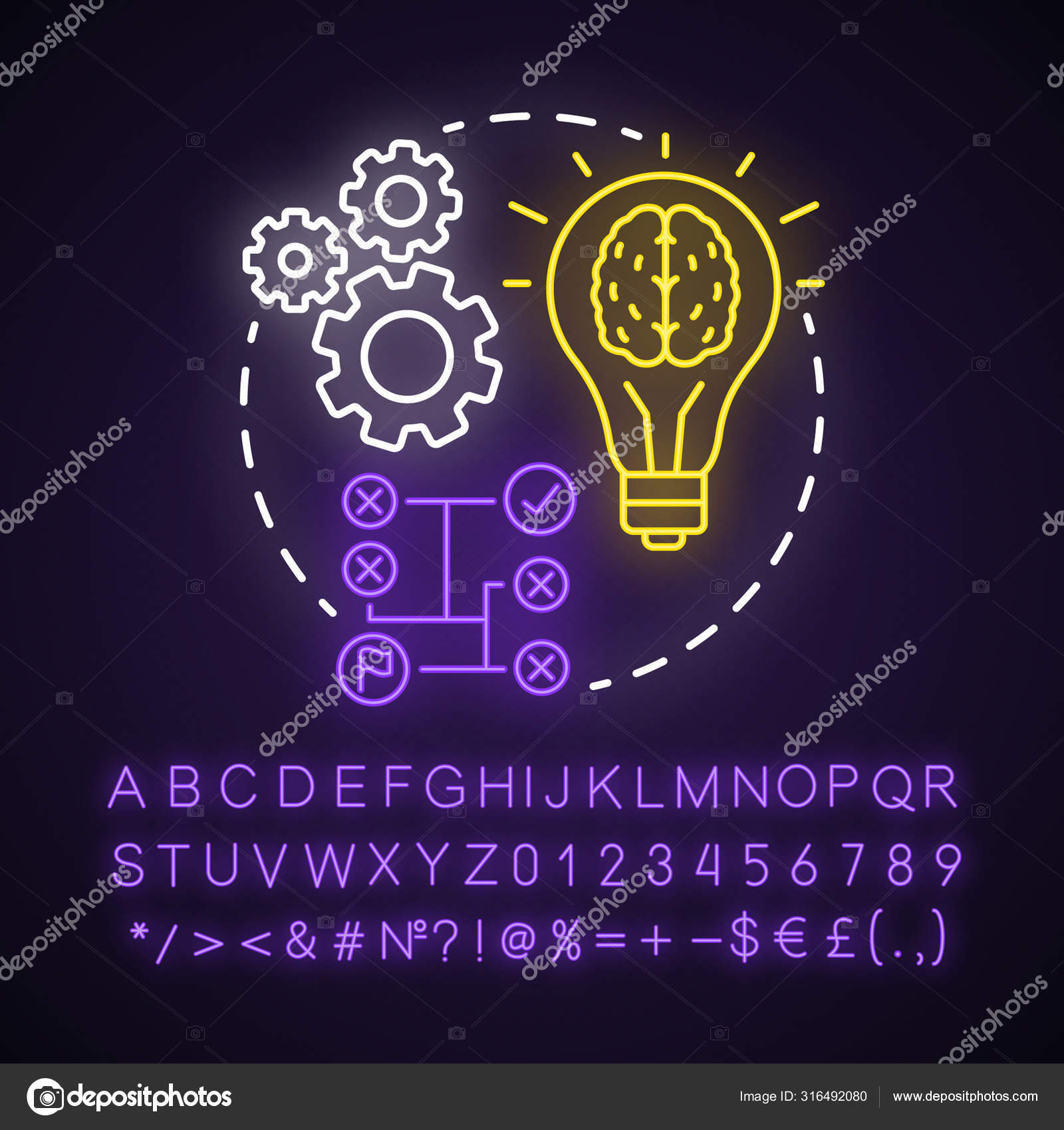Logic Neon Light Concept Icon Thinking Process Idea Rational Solutions ... Logic Neon Light Concept Icon Thinking Process Idea Rational Solutions ...