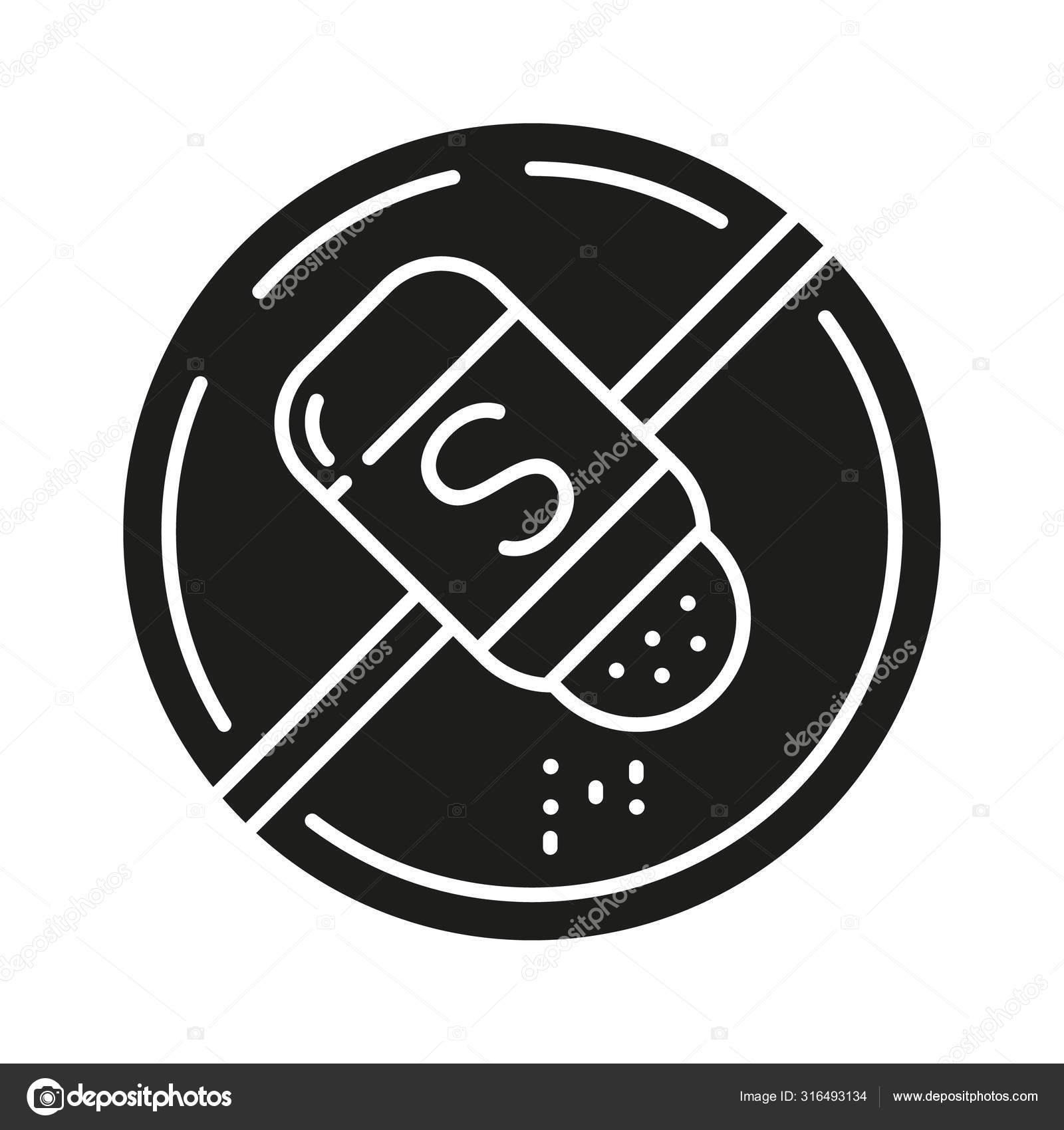 Salt Free Glyph Icon Organic Food Sodium Sulfates Product Free Stock ...