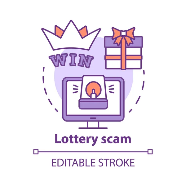 Competition scam icon. Unexpected prize idea thin line illustration ...