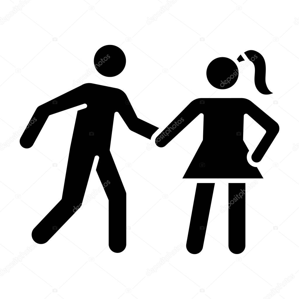 Cita icono glifo violación. Abuso de mujeres, comportamiento violento ...