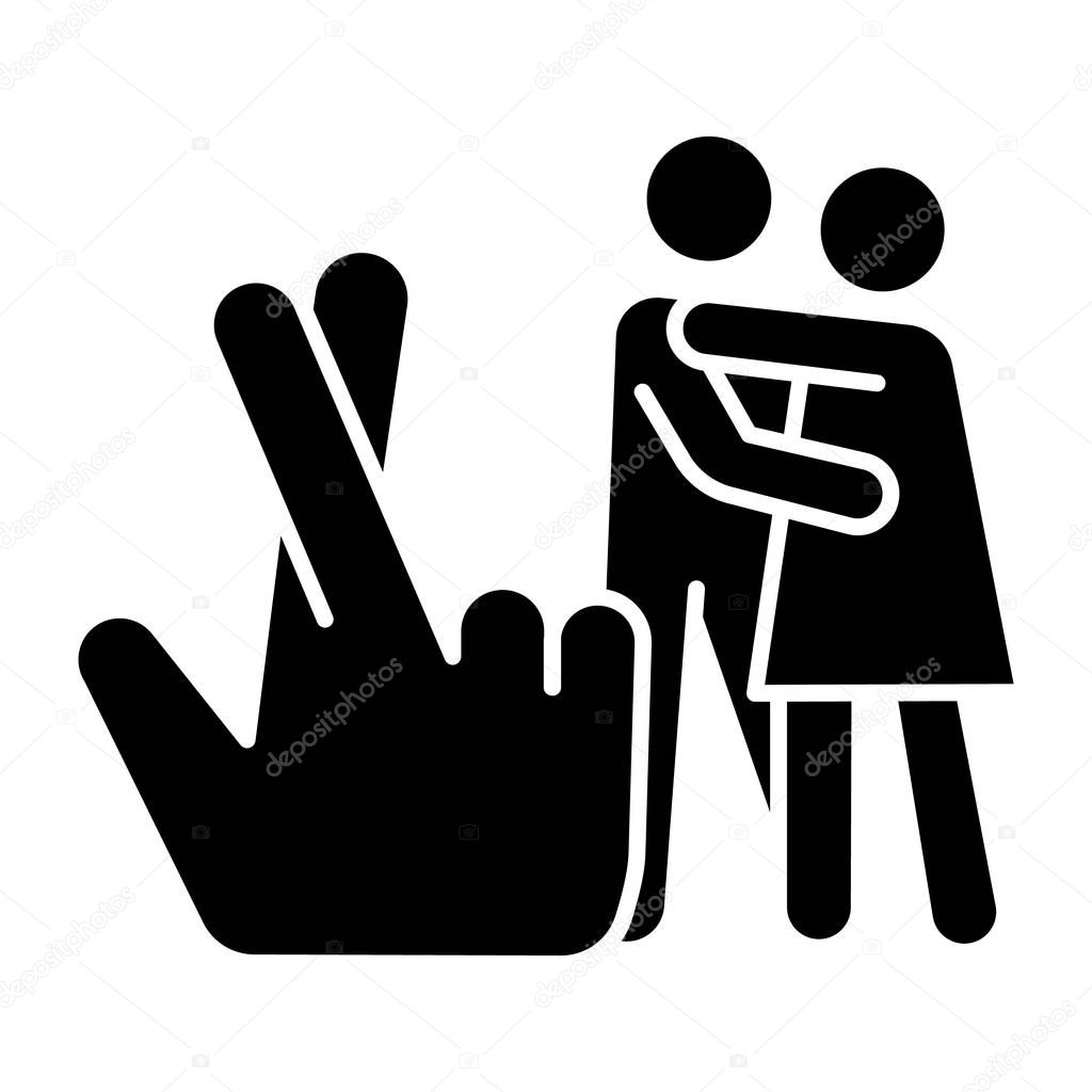 Icono de glifo de violación legal. Acoso de mujeres. Actividad sexual ...