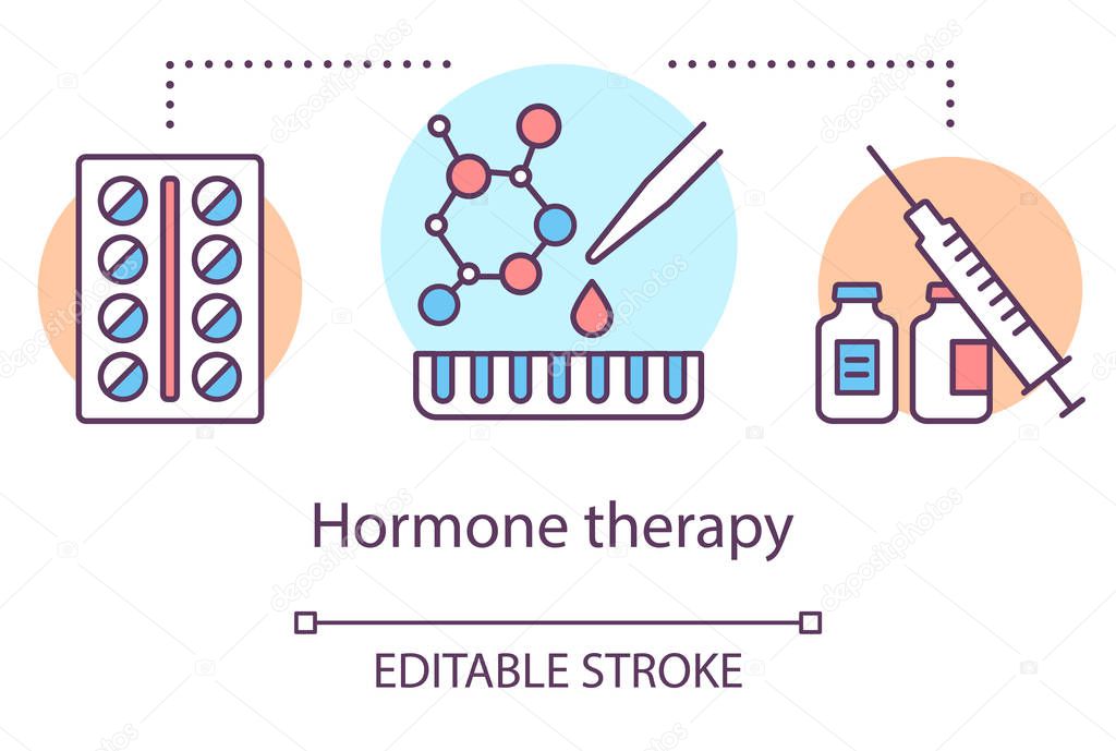 Icono Concepto De Terapia Hormonal Idea De Tratamiento Médico