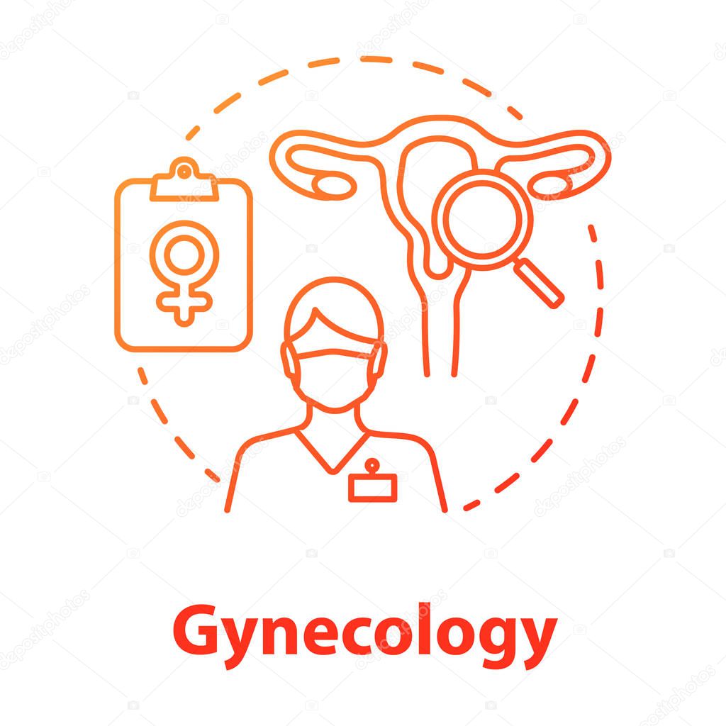 Ginecología Icono Concepto De Gradiente Rojo Ilustración De Línea