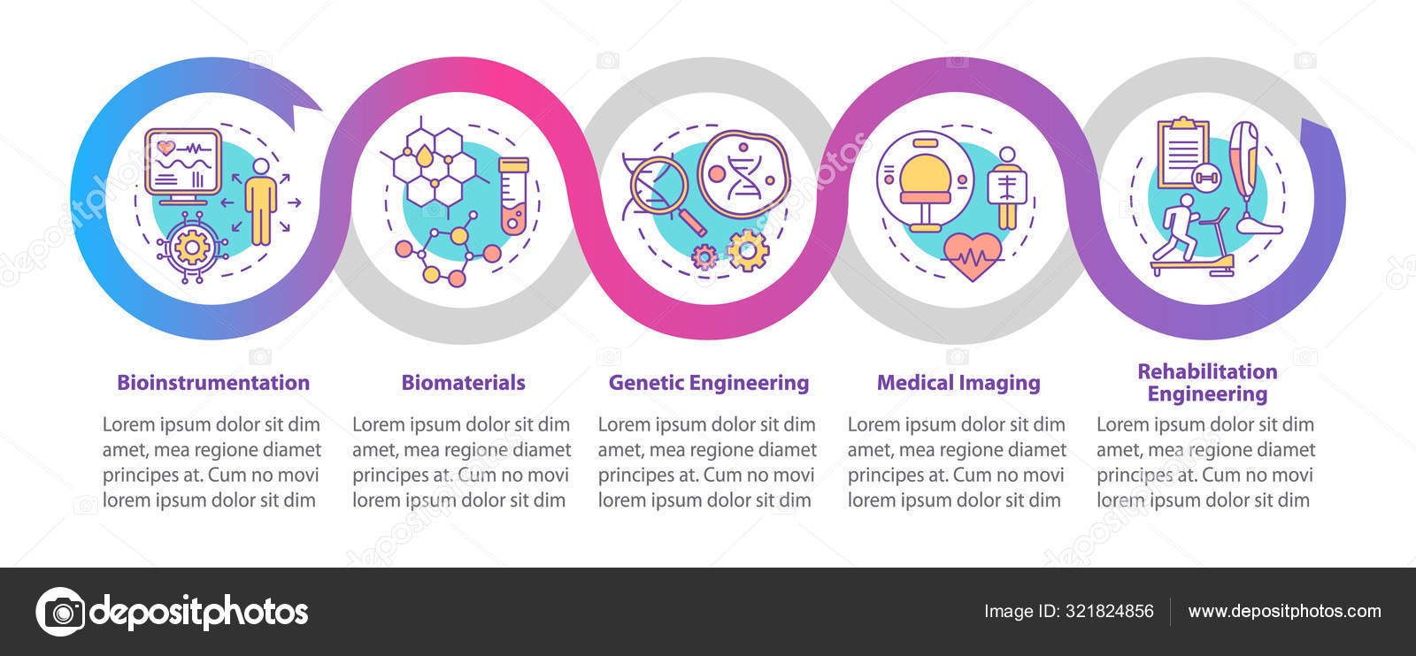 Bioengineering Vector Infographic Template Medical Imaging Business ...