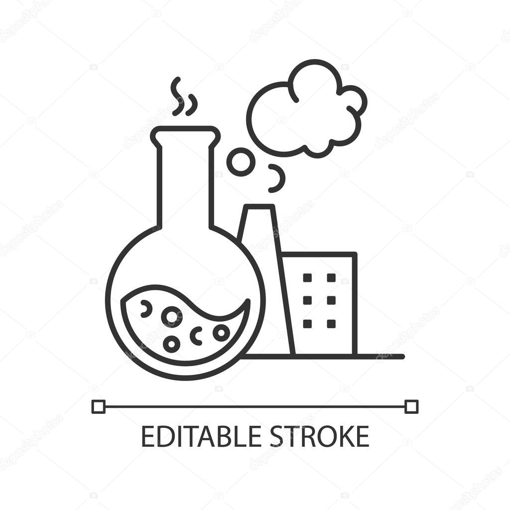 Icono lineal de industria química. Materiales sintéticos investigación ...