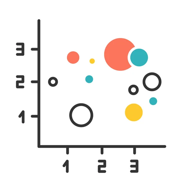 Scatter plot color icon. Scattergram. Mathematical diagram. Symbolic ...