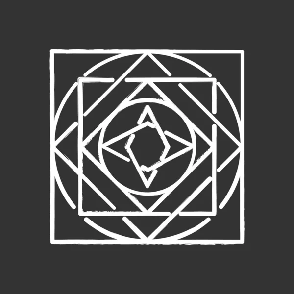 Pentagram chalk icon. Occult ritual pentacle. Devil star. Satanic cult ...